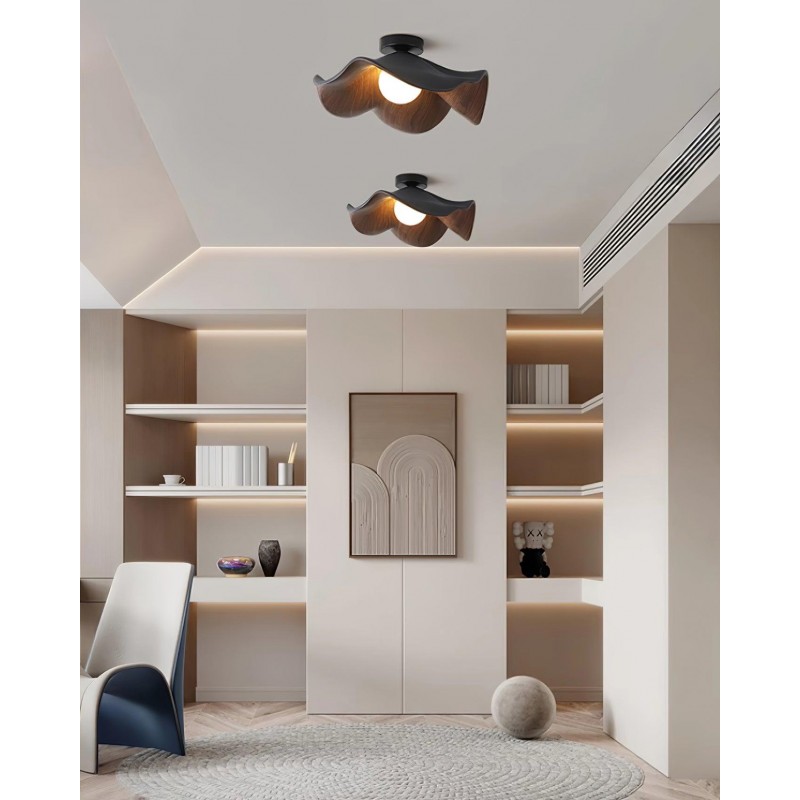 New Modern Simple Walnut Grain Ceiling Light | Home | KIKI LIGHTING