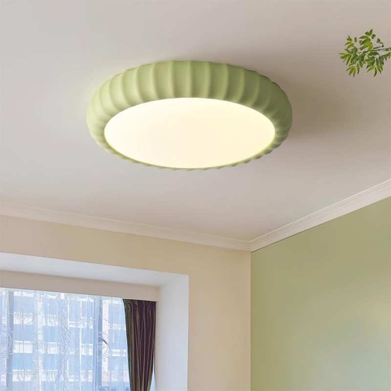 Simple Cream Style Wave Round Ceiling Light | Home | KIKI LIGHTING