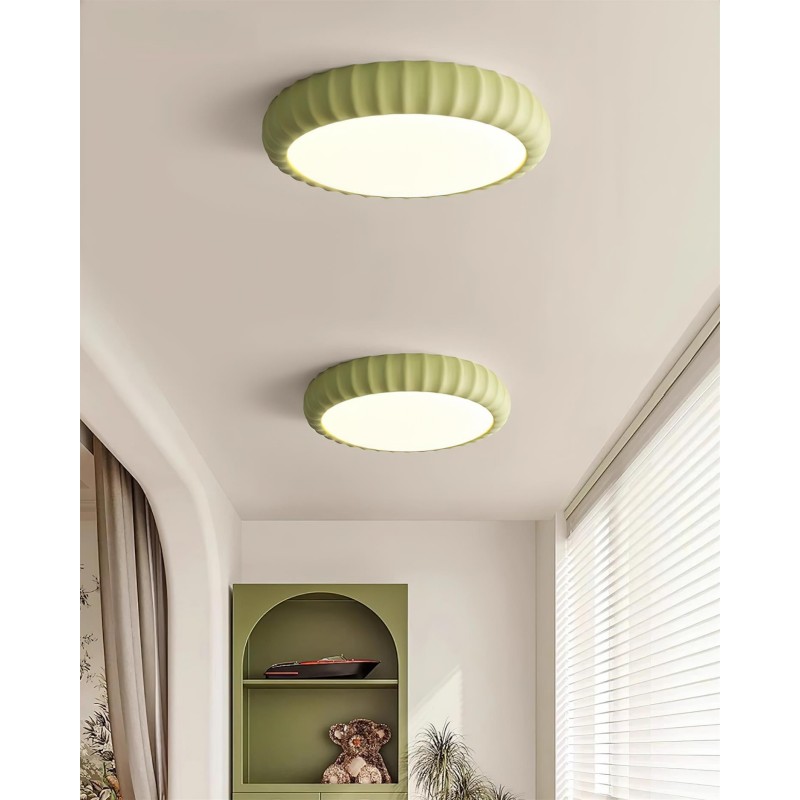 Simple Cream Style Wave Round Ceiling Light | Home | KIKI LIGHTING