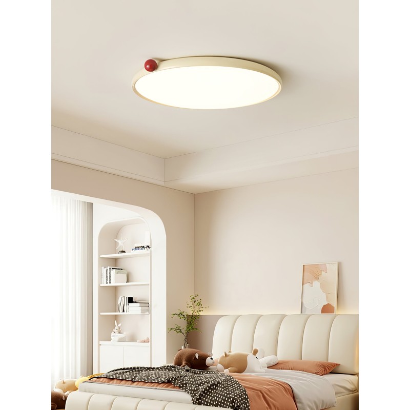 Minimalist Disc Cream Style Ultra-thin Ceiling Lamp | Home | KIKI LIGHTING