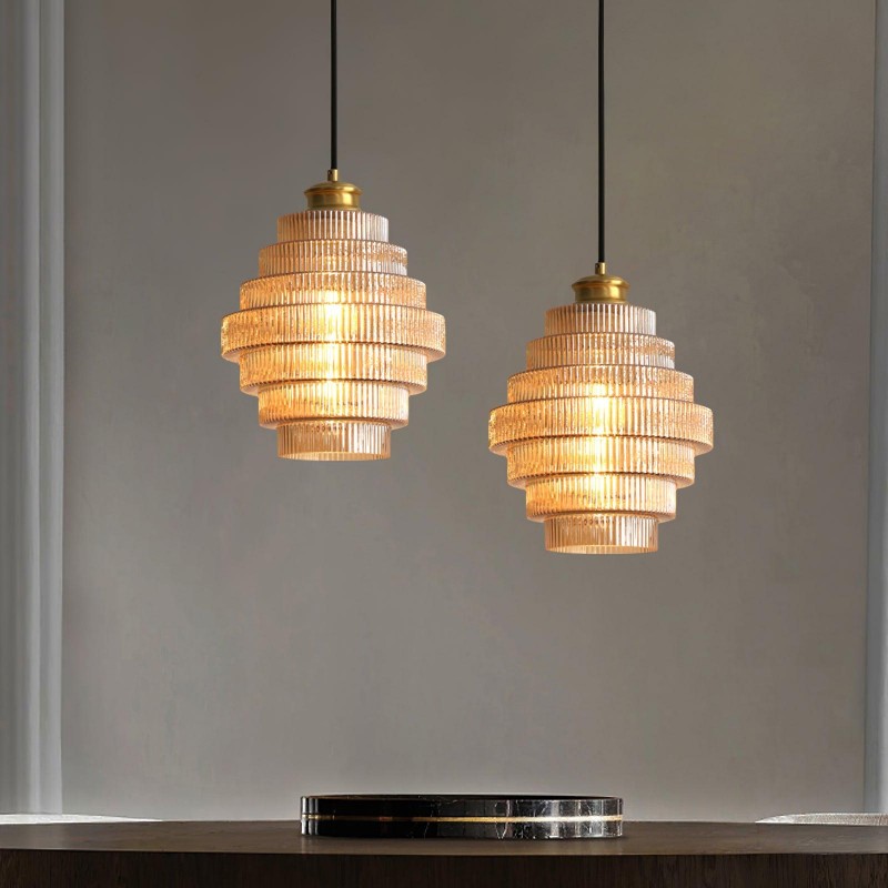 Modern Creative Pleated Design Glass Pendant Lamp | Home | KIKI LIGHTING