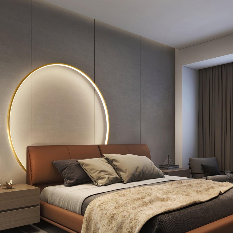 Minimalist Creative Simple Brass Round LED Wall Light | Home | KIKI ...