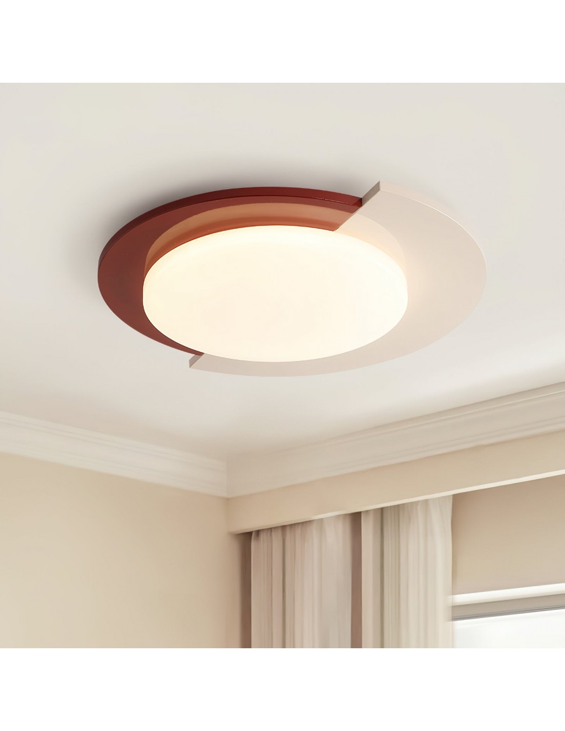 Red And White Round Ceiling Light | Home | KIKI LIGHTING