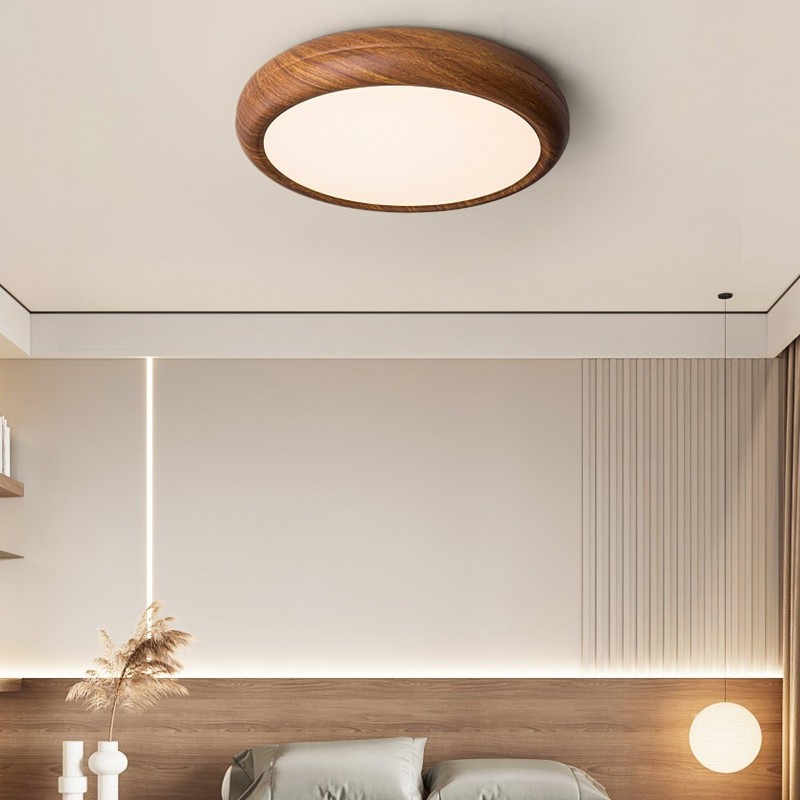 Wood Grain Round Ceiling Lamp | Home | KIKI LIGHTING