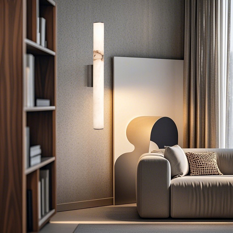 Minimalist Marble Long Strip Wall Lamp | KIKI Lighting