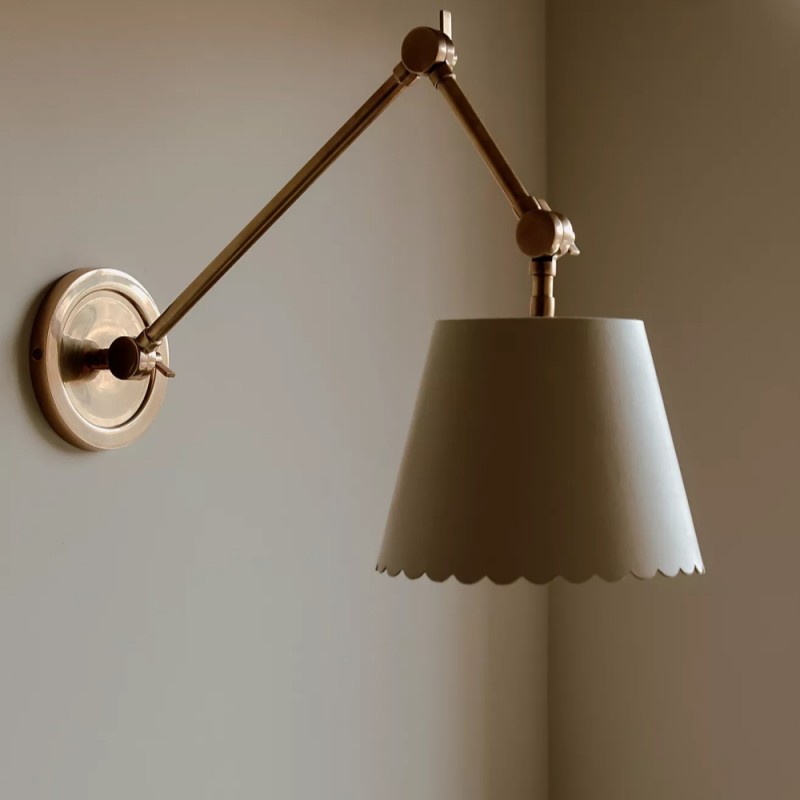 Foldray Scalloped Leather Wall Sconce | Home | KIKI LIGHTING
