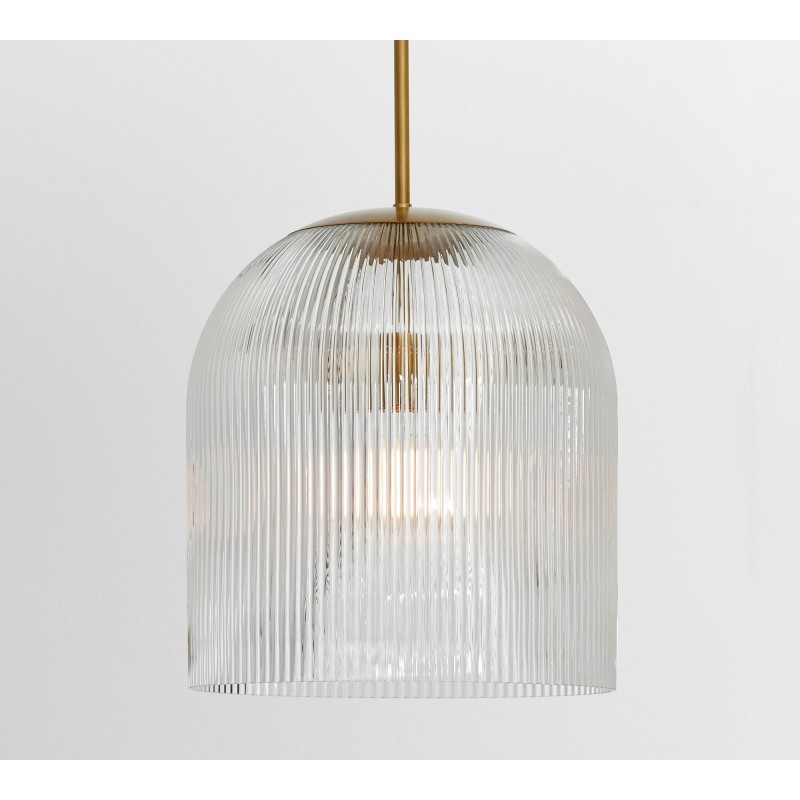 Bravira Ribbed Glass Pendant Light - Elegant Kitchen Island Lamp | KIKI ...