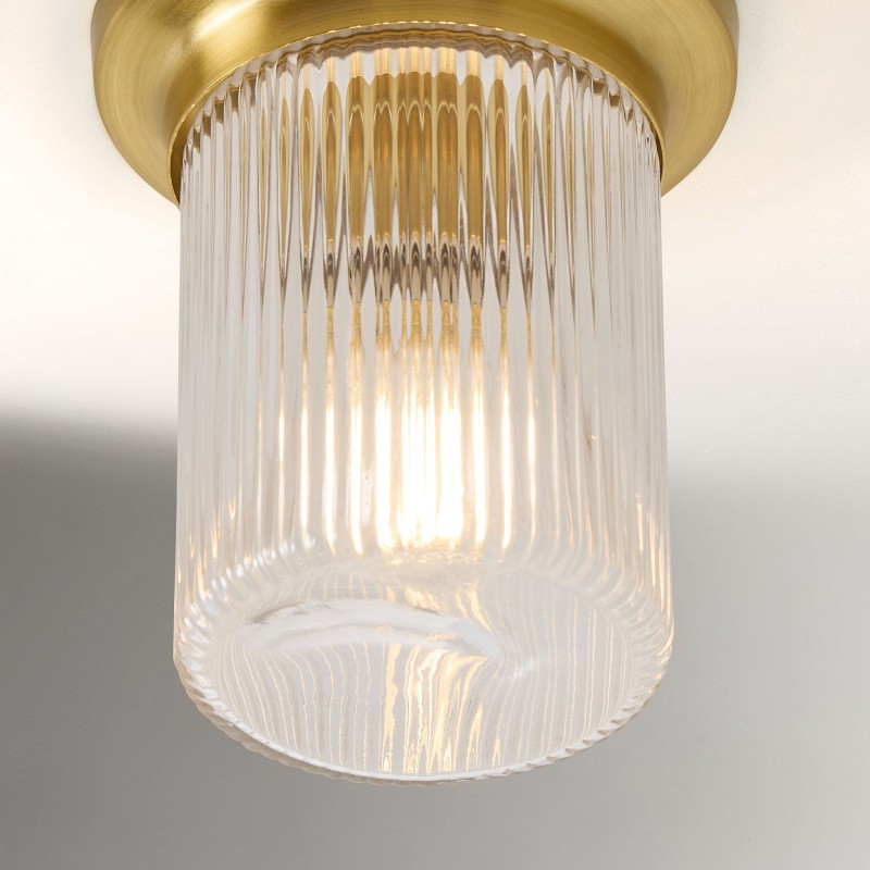Rivora Fluted Glass Flush Mount – Ribbed Durable Ceiling Light | KIKI ...