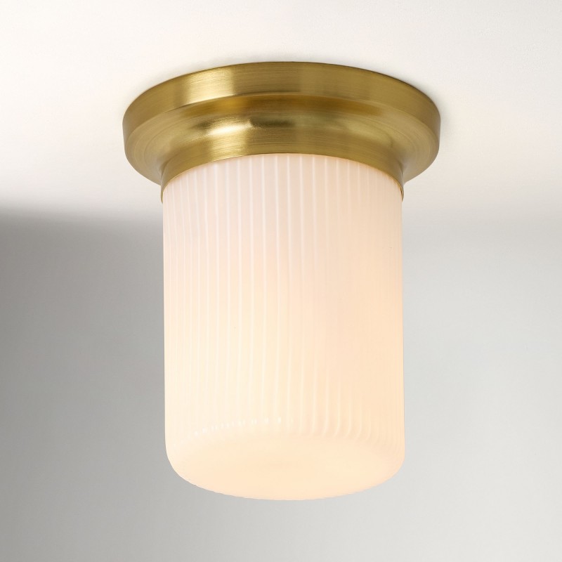 Rivora Fluted Glass Flush Mount – Ribbed Durable Ceiling Light | KIKI ...