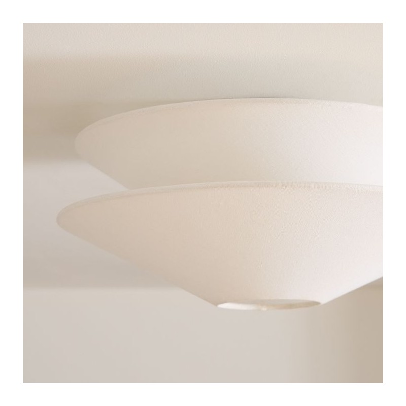 Solivara Flushmount Recessed Milky White Linen Simple Ceiling Lamp ...