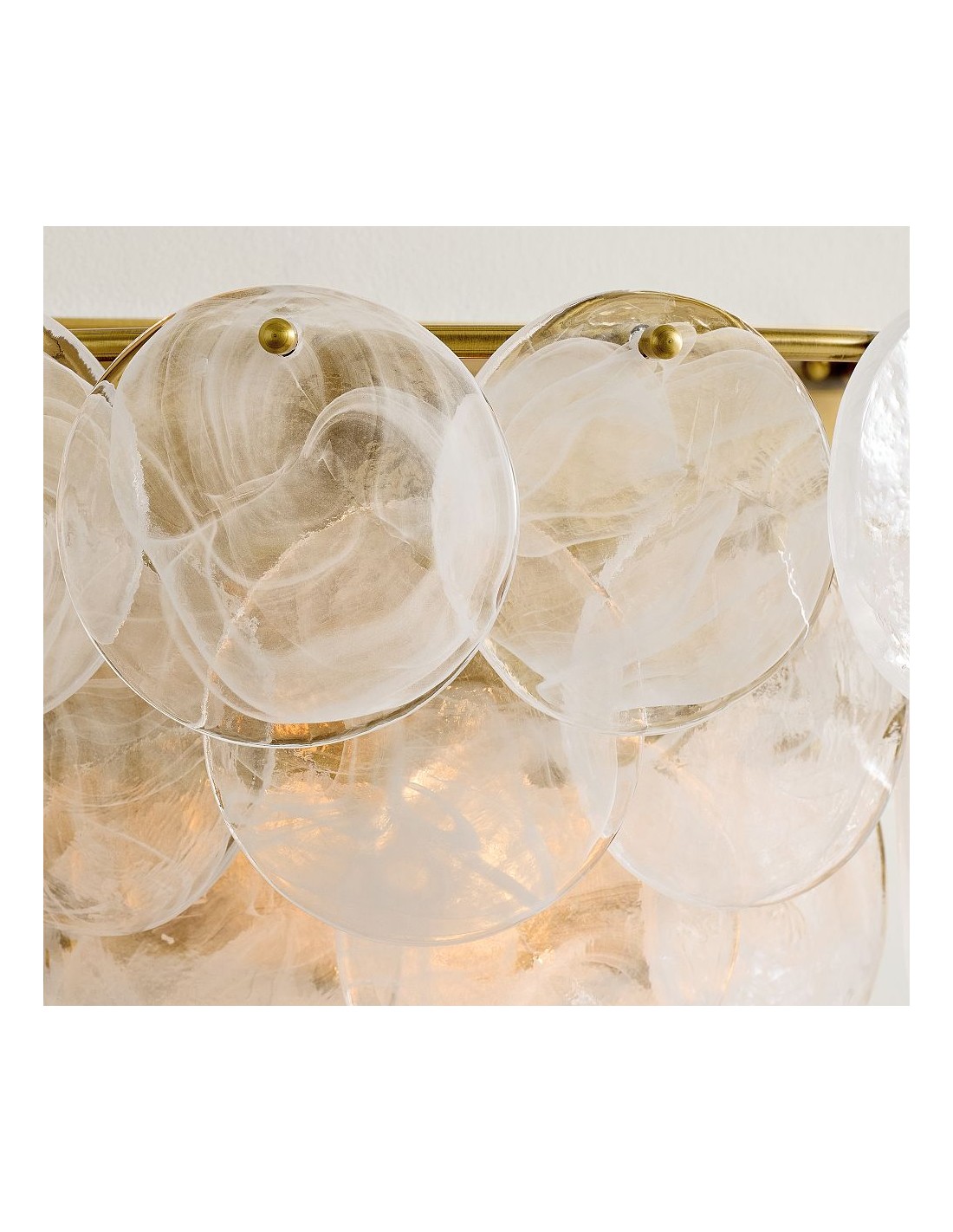 Sevra Cascading Glass Disc Wall Sconce - Metal Vintage Brass Finish ...