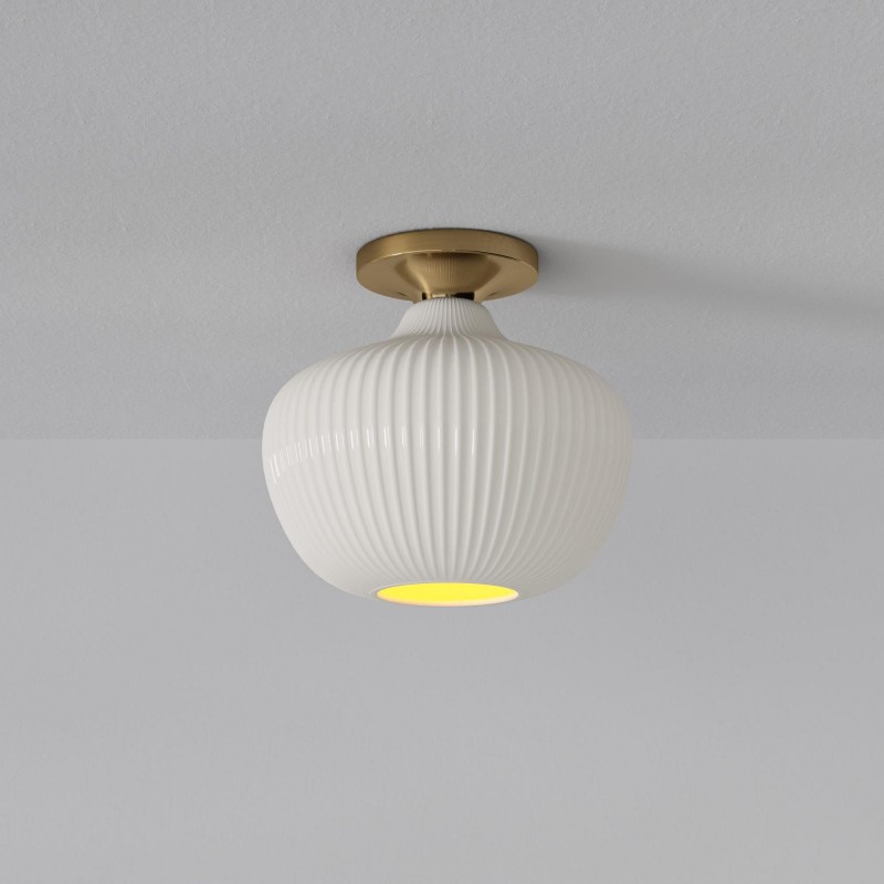 Rivrona Glass Flush Mount Ceiling Light - Modern Champagne Globe Design ...
