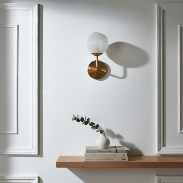 Modo Sculpted Glass Wall Sconce - Modern Diffused-Light Lamp for ...