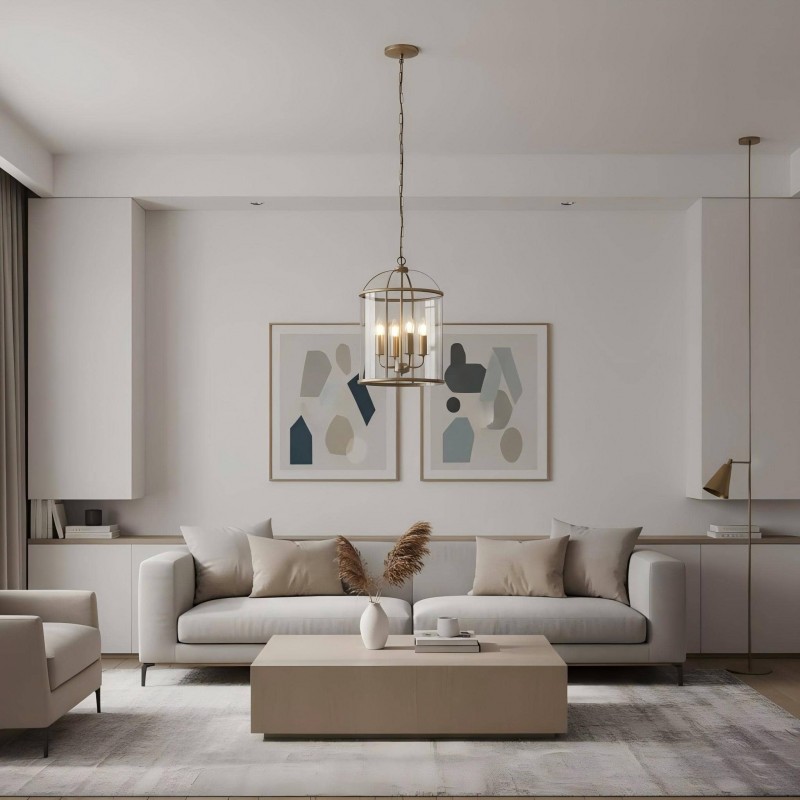 Luxvana Bell Shaped Glass Pendant Light - Industrial Metal Lantern ...