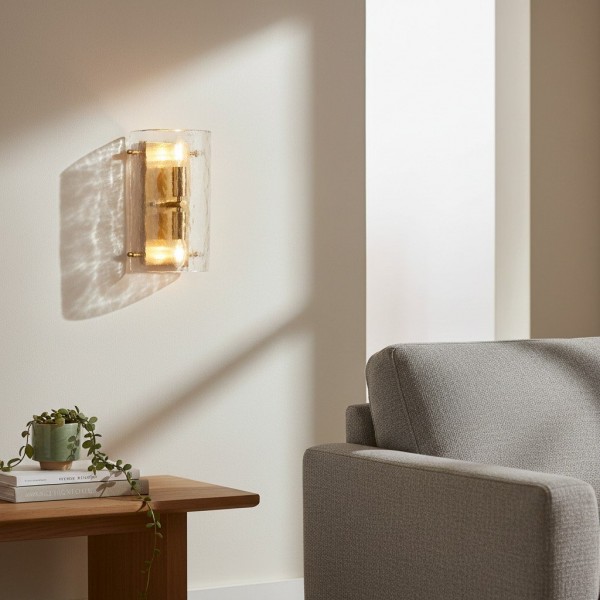 Panellux Modern Wall Fitting - Organic Textured Glass Panel Vintage ...