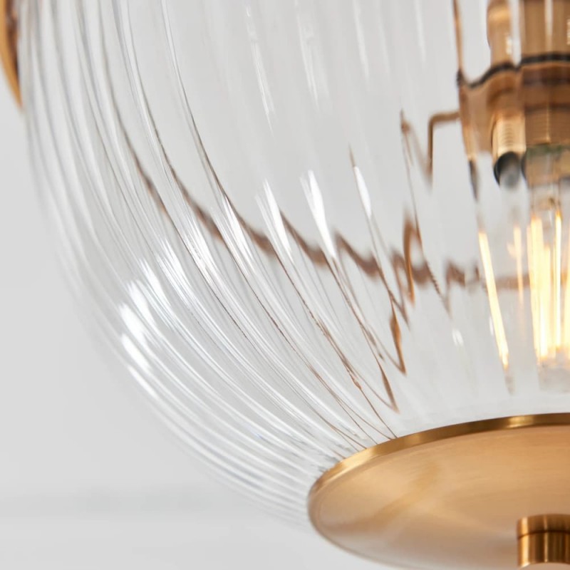Luntra Ribbed Glass Uplighter Flush - Elegant Ceiling Light for ...