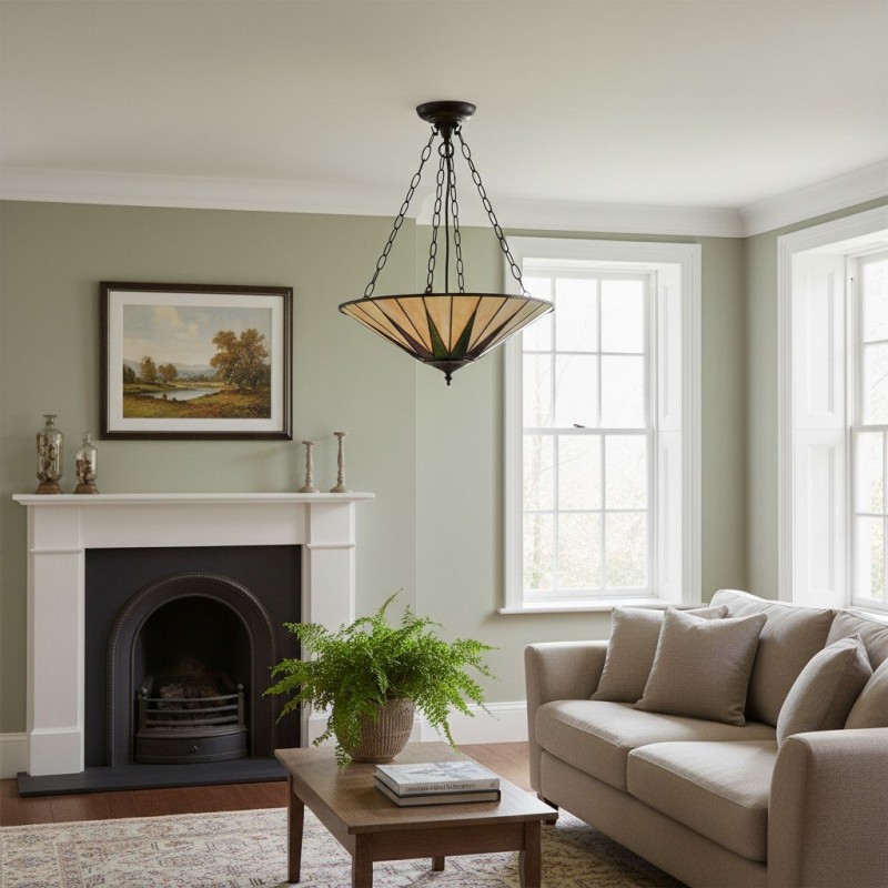 TF Dark Star Tiffany Ceiling Lamp - Stained Glass Star Design for ...