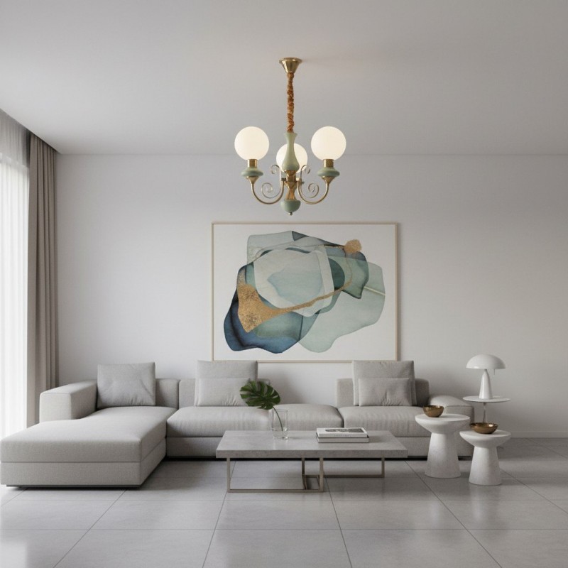 Radiara Chandelier - Layered Stone Disc Design Modern Luxury Style for ...