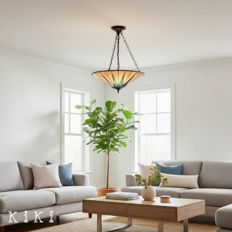 TF Dark Star Tiffany Ceiling Lamp - Stained Glass Star Design for ...
